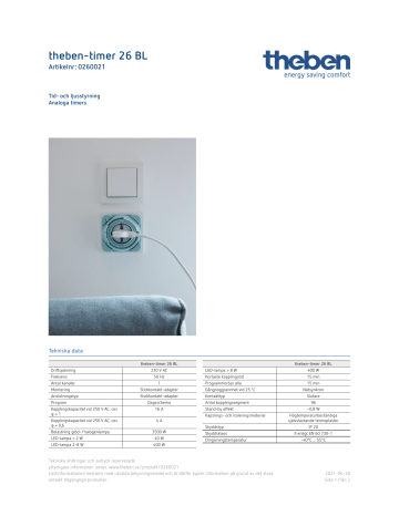THEBEN timer 26 BL Datablad | Manualzz
