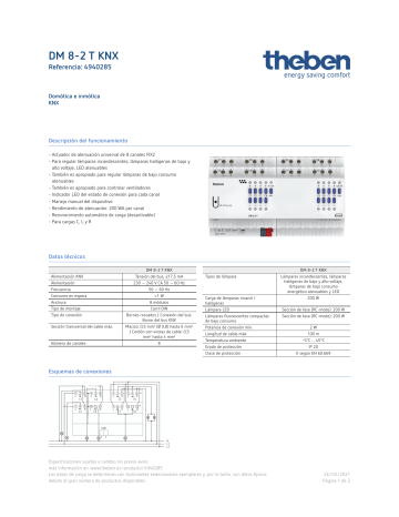 THEBEN DM 8-2 T KNX Ficha de datos | Manualzz