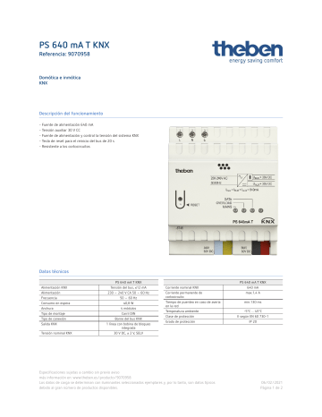 THEBEN PS 640 mA T KNX Ficha de datos | Manualzz