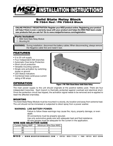 MSD 7564 Stand Alone Solid State Relay Instructions | Manualzz