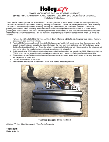Holley EFI 554-156 Holley Dominator ECU Bracket Instructions | Manualzz