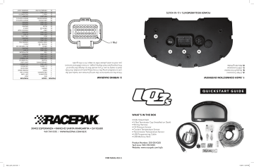 Racepak 250-DS-IQ3S IQ3S STREET DASH Quick Start Guide | Manualzz
