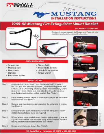 Scott Drake C5ZZ-FIREX-MNT 1965-68 Mustang Fire Extinguisher Mount ...