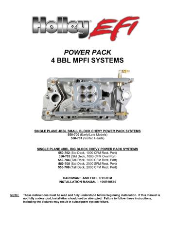 Holley EFI 550-703 Big Block Chevy Multi-Port Power Pack Kit for ...