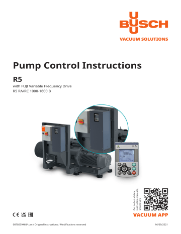 Busch R5 RA 1000/1600 B Vacuum pump Instructions | Manualzz
