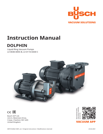 Busch DOLPHIN LX 0030–0055 B Vacuum pump/Compressor Instruction Manual ...