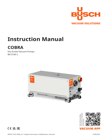 Busch COBRA BA 0100 C Vacuum pump Instruction Manual | Manualzz