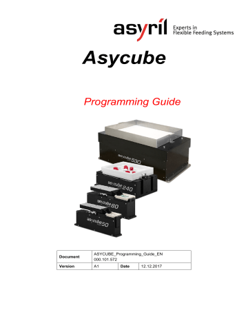 Asyril Asycube 530, Asycube 80 Programming Manual | Manualzz