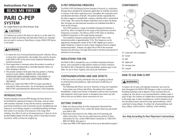 Pari O-PEP System Instructions For Use | Manualzz
