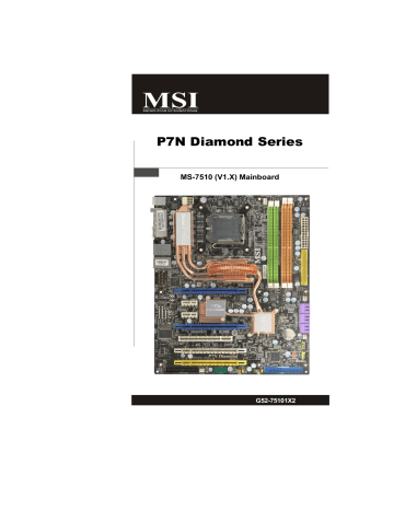 MSI MS-7510 P7N Diamond Owner's Manual | Manualzz
