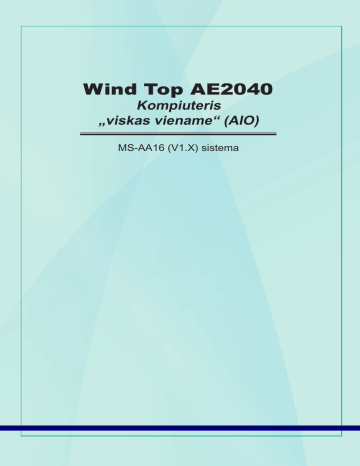 MSI MS-AA16 Wind Top AE2040 Savininko vadovas | Manualzz