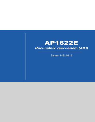 MSI MS-A615 AP1622E Navodilo za lastnika | Manualzz