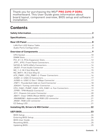 MSI 7D36 PRO Z690-P DDR4 Manuel du propriétaire | Manualzz