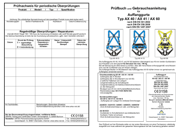 ARTEX AX 60 Prüfbuch Und Gebrauchsanleitung | Manualzz