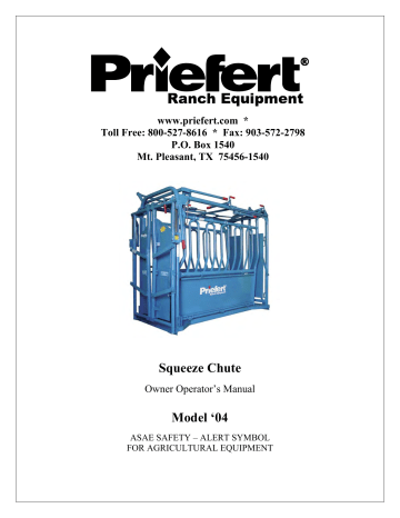 Priefert 04, 91 Owner's/Operator's Manual | Manualzz