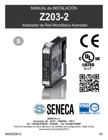 Seneca Z203-2 Installation manual | Manualzz
