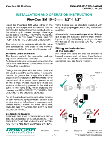 FlowCon SM.1.1 Installation And Operation Instruction Manual | Manualzz