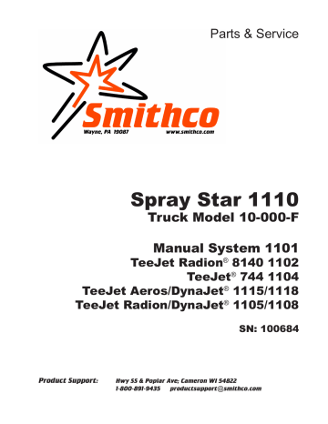 Parts. Smithco Spray Star 1110 | Manualzz