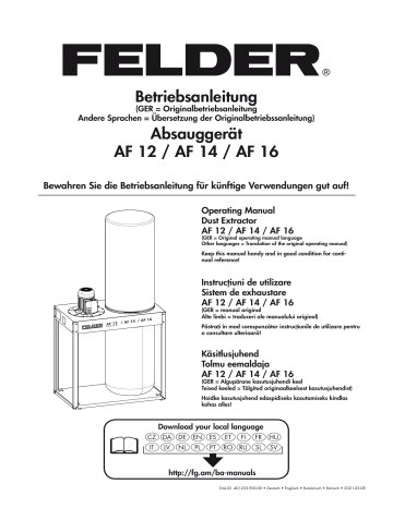 Felder AF 12, AF 14, AF 16 Betriebsanleitung | Manualzz