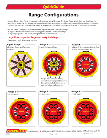 Retrotec Blower Door Range Configuration 5000 6000 Quick Guide | Manualzz