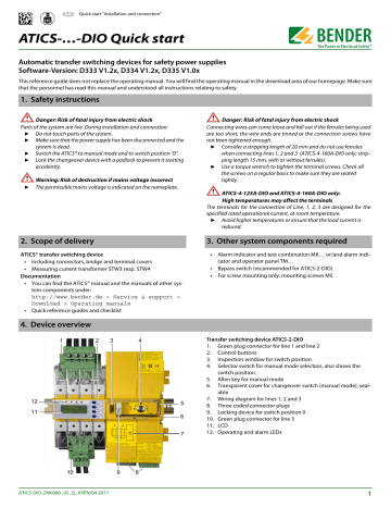Bender ATICS-2-DIO, ATICS-4-DIO Quick Start Manual | Manualzz