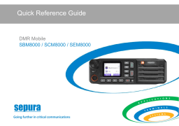 Sepura SCM8000 - User manual, Reference guide