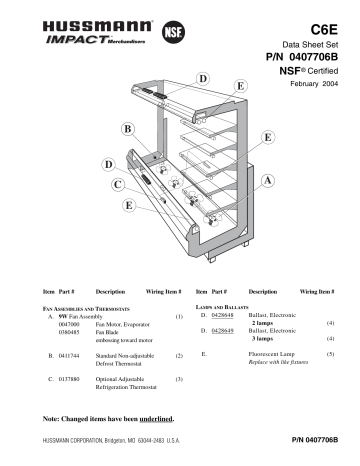 Hussmann Impact C6E Datasheet | Manualzz