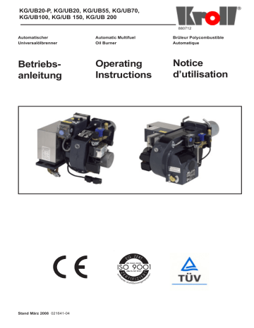 Kroll KG/UB20-P Operating Instructions Manual | Manualzz