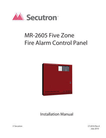 Secutron MR-2605 Installation Manual | Manualzz