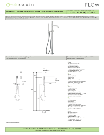 WaterEvolution FLOW T1.33.01 Technical Sheet | Manualzz