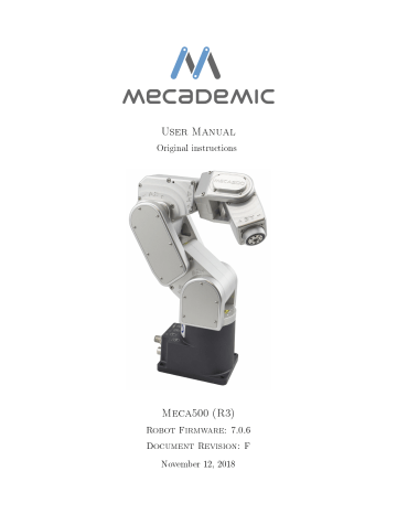 Mecademic Meca500 R3 User Manual | Manualzz