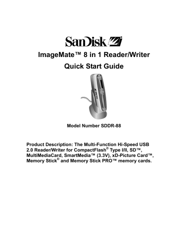 SanDisk ImageMate SDDR-88 Schnellstartanleitung | Manualzz