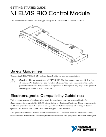 National Instruments ELVIS RIO CM Getting Started Manual | Manualzz