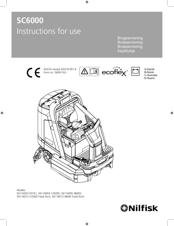 Nilfisk SC6000 910C, SC6000 860D, SC6000, SC6000 1050D Bruksanvisning ...