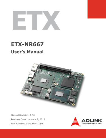 Adlink ETX-NR667 ETX® Module Owner's Manual | Manualzz