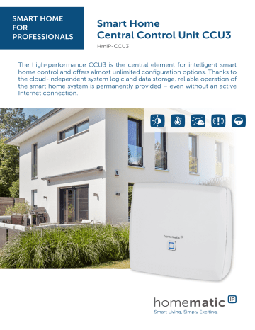 HomeMatic HmIP-CCU3 Smart Home Central Control Unit Data Sheet | Manualzz