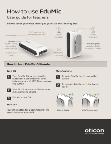 Oticon EduMic User guide | Manualzz