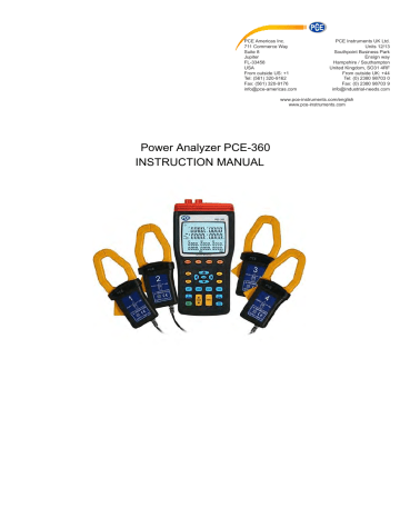 PCE PCE-360 Power Quality Analyzer Owner's Manual | Manualzz