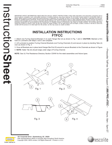 Prescolite FTFCC Installation Manual | Manualzz