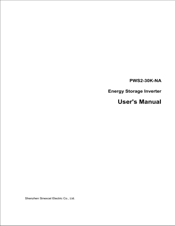 Sinexcel PWS2-30K-NA User Manual | Manualzz