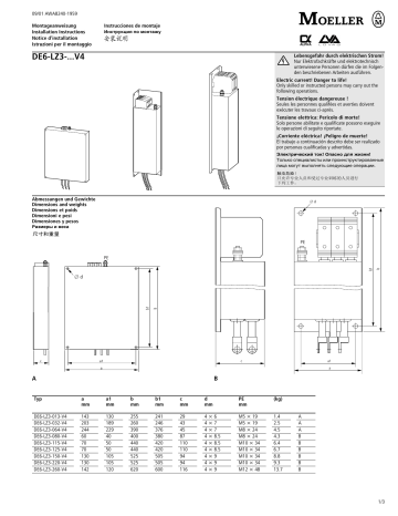 Moeller DE6-LZ3-150-V4 Montageanweisung | Manualzz