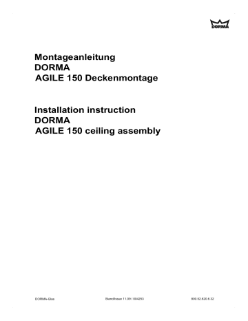 Dorma AGILE 150 Installation Instruction | Manualzz