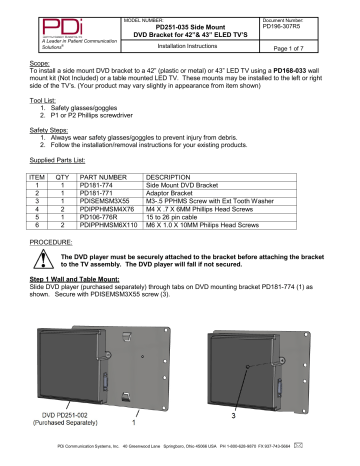 PDi PD251-035 Installation Instructions Manual | Manualzz