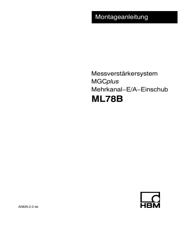HBM MGCplus ML78B Montageanleitung | Manualzz