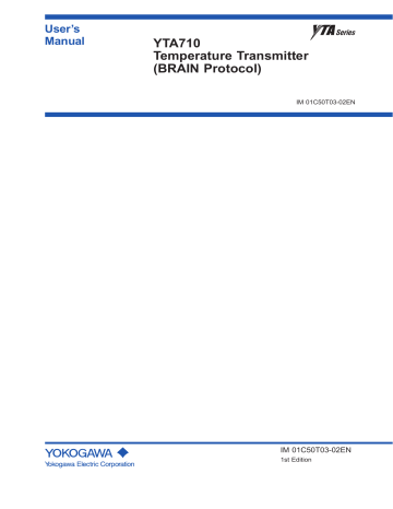 YOKOGAWA YTA710 User Manual | Manualzz