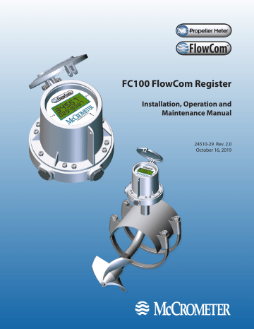 McCrometer WATER SPECIALTIES FlowCom FC101 Installation, Operation And ...