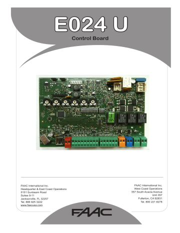 FAAC E024 U Manual | Manualzz