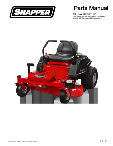 Snapper 2691651 360Z Zero Turn Mower Manual | Manualzz