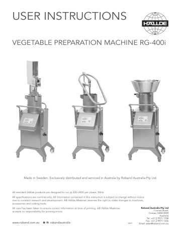 Hallde RG-400i User Instructions | Manualzz