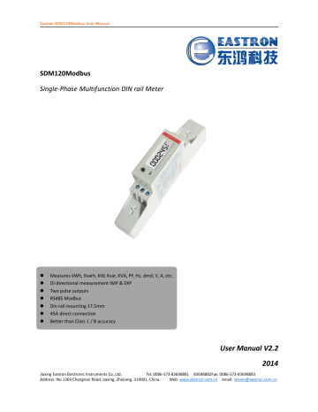 Eastron SDM120 Modbus User Manual | Manualzz